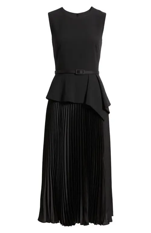 Eliza J Sleeveless Belted Pleated Maxi Dress In Black - 60% Off |  Editorialist