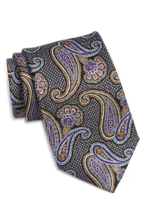 Nordstrom Paisley Silk Neck Tie - Black