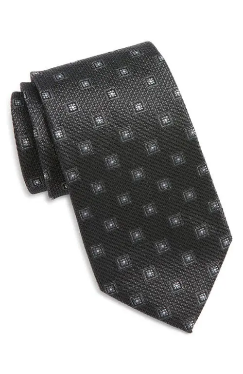 Nordstrom Medallion Silk Neck Tie - Black