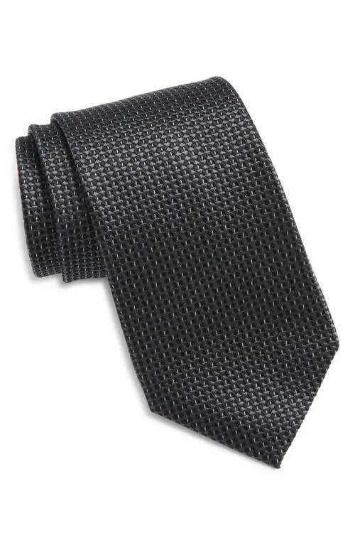 Nordstrom Solid Silk Neck Tie - Black
