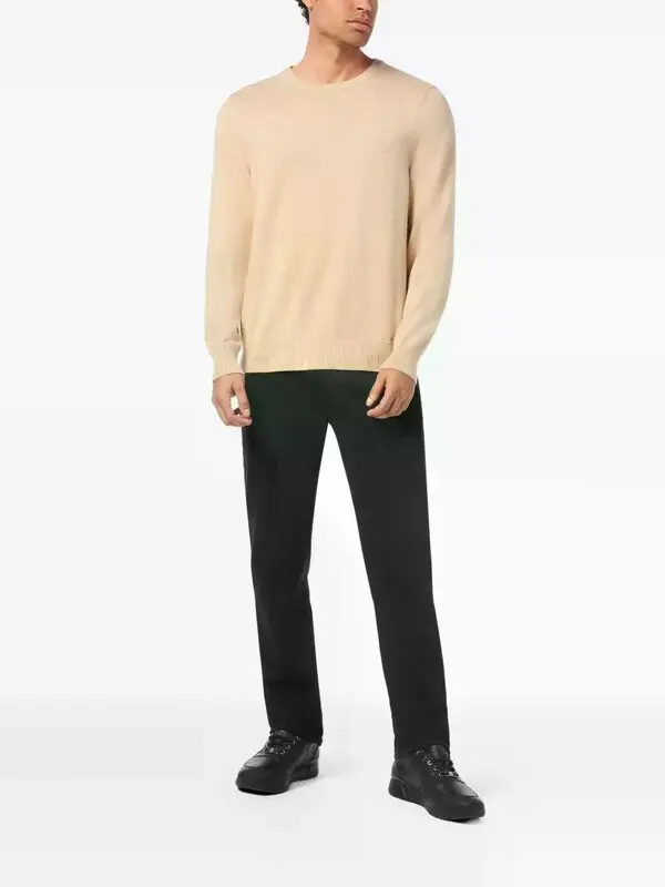 BILLIONAIRE Embroidered Logo Cotton Cashmere Pullover - Neutrals
