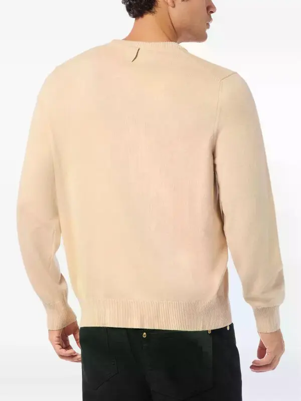 BILLIONAIRE Embroidered Logo Cotton Cashmere Pullover - Neutrals