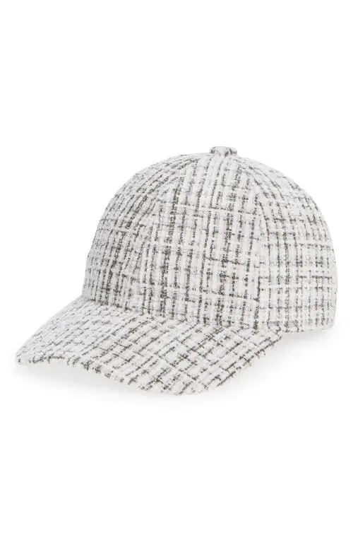 Nordstrom Tweed Baseball Cap - White/black