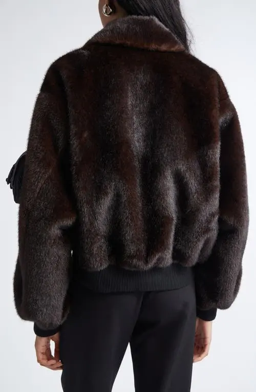 Coperni Faux Fur Bomber Jacket - Brown
