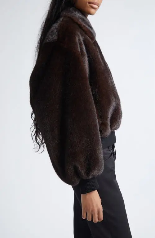 Coperni Faux Fur Bomber Jacket - Brown