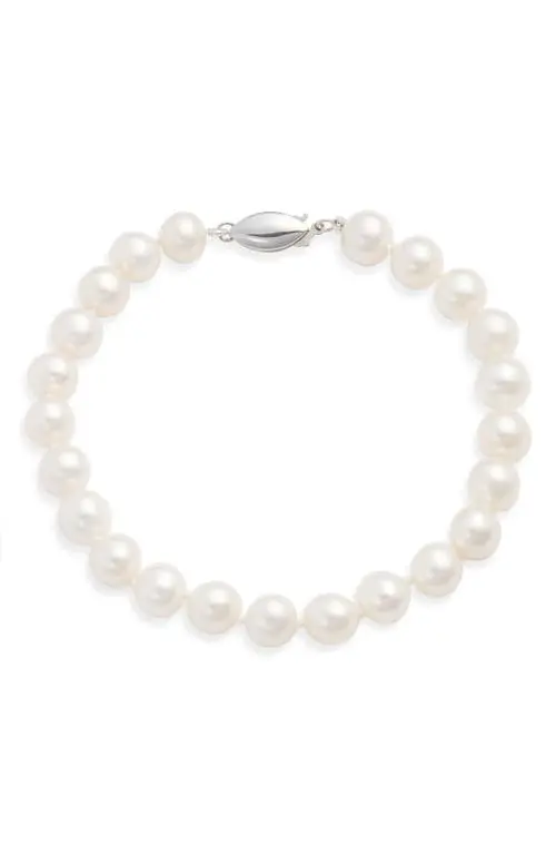 Nordstrom Freshwater Pearl Bracelet - White- 14k White Gold