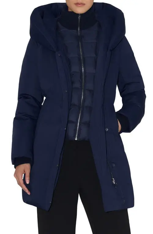Soia & Kyo Camelia Water Repellent 700 Fill Power Down Coat - Night Blue
