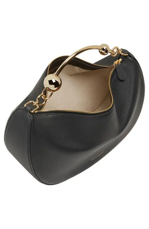 Strathberry Crescent Moon Leather Shoulder Bag - Black