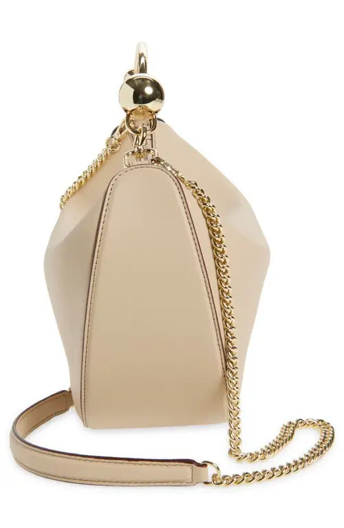 Strathberry Crescent Moon Leather Shoulder Bag - Oat