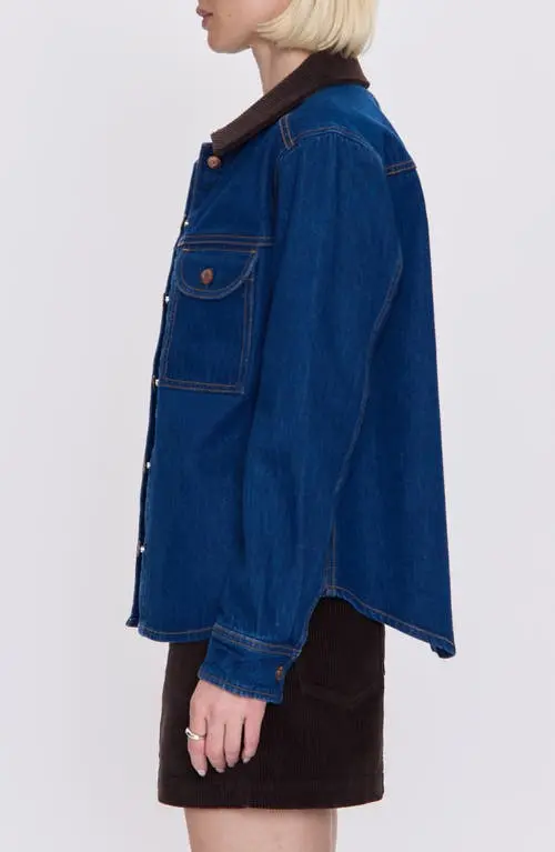 PISTOLA Corduroy Collar Denim Jacket