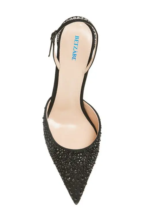 BETZÁBE Sofia Crystal Embellished Slingback Pumps
