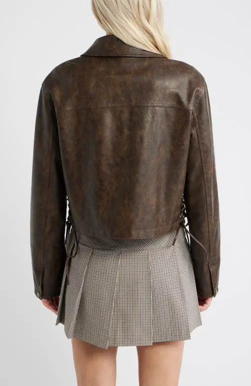 Bp. Faux Leather Moto Jacket - Brown