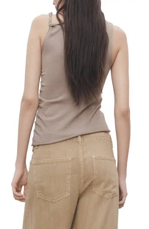 Mango Asymmetric Ruched Sleeveless Top