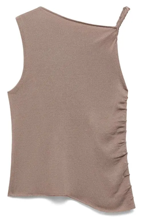 Mango Asymmetric Ruched Sleeveless Top