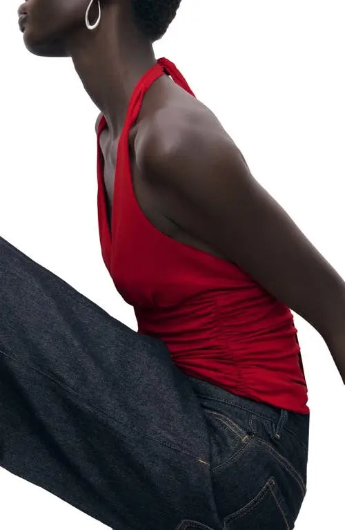 Mango V-neck Halter Top