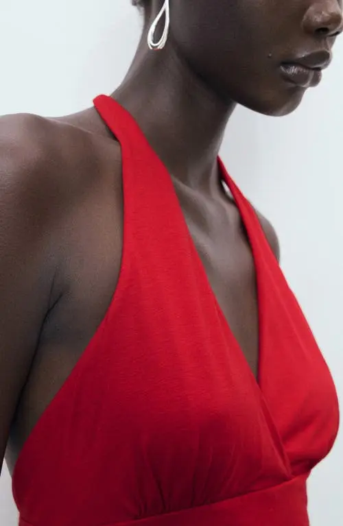 Mango V-neck Halter Top