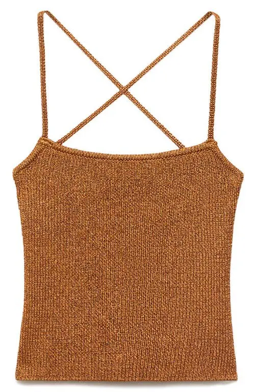 Mango Metallic Crossback Knit Tank