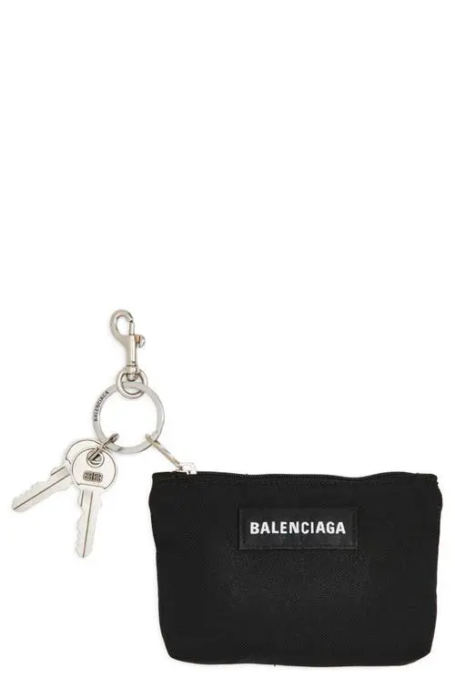 Balenciaga Keyring Zip Pouch - Black