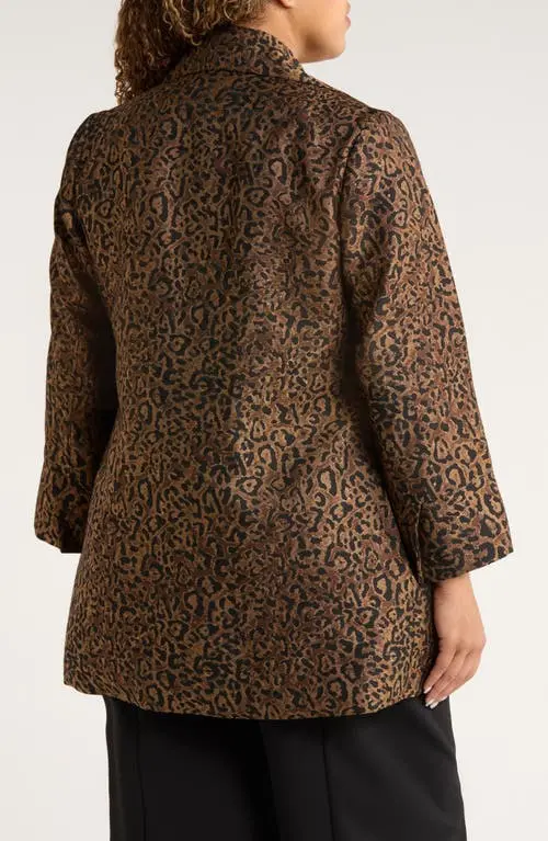 KASPER Animal Print Topper Coat