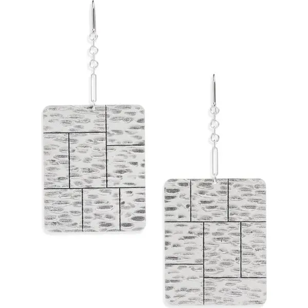 Isabel Marant Étoile Blackened Tile Drop Earrings - Silver