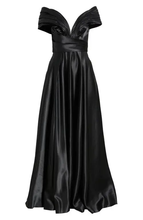 SONYA MODA Elara Plunge Neck Satin Gown