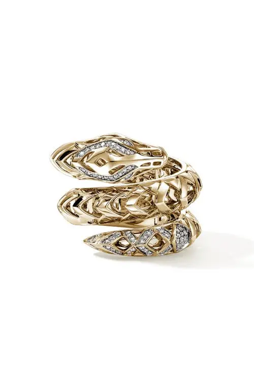 John Hardy Naga Diamond Ring - Gold