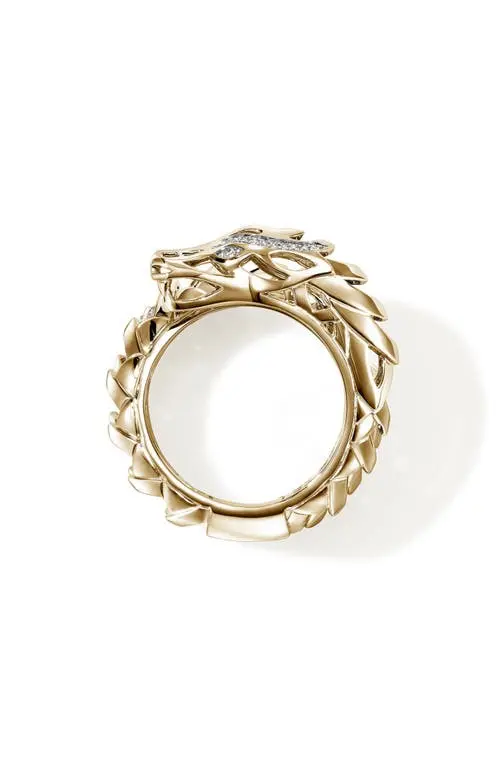 John Hardy Naga Diamond Ring - Gold