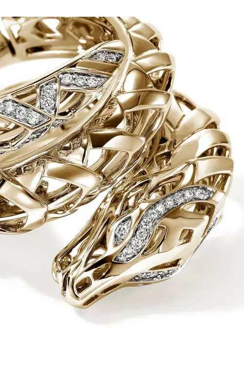 John Hardy Naga Diamond Ring - Gold