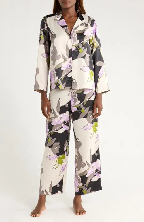 Natori Tsubaki Floral Pajamas - Black Multi