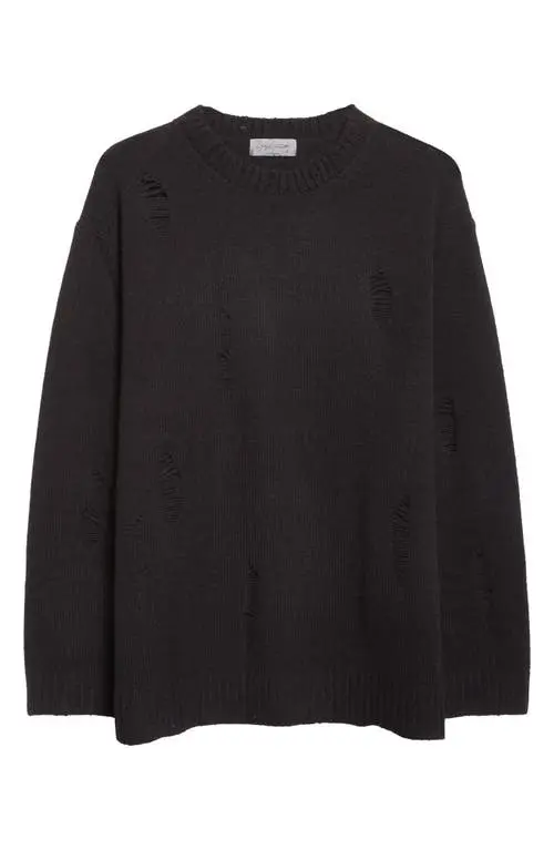 Yohji Yamamoto Distressed Wool Crewneck Sweater
