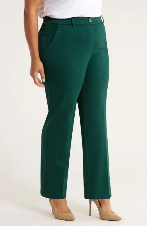 KASPER Pull-on Trouser Pants - Evergreen