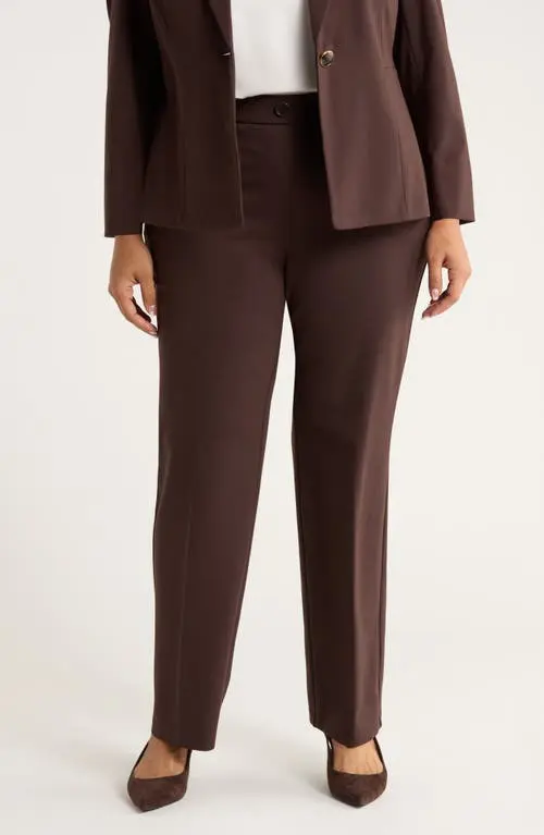 KASPER Pull-on Trouser Pants - Rich Chocolate