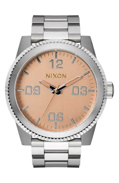 Nixon Corporal Bracelet Watch - Silver/coral