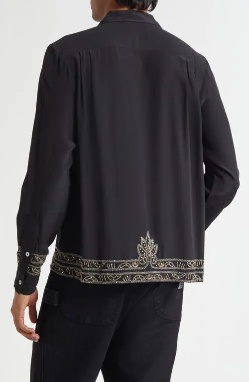 BODE Beaded Epoque Silk Button-up Shirt
