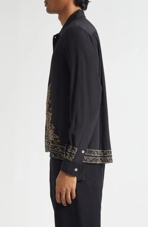 BODE Beaded Epoque Silk Button-up Shirt