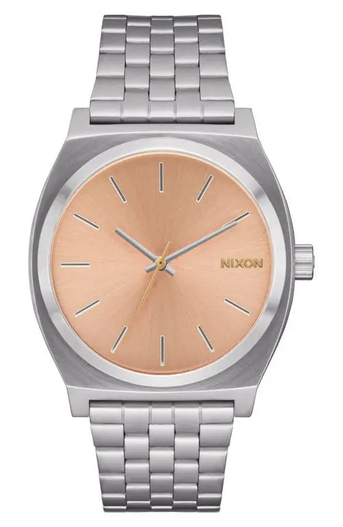 Nixon Time Teller Bracelet Watch - Silver/coral