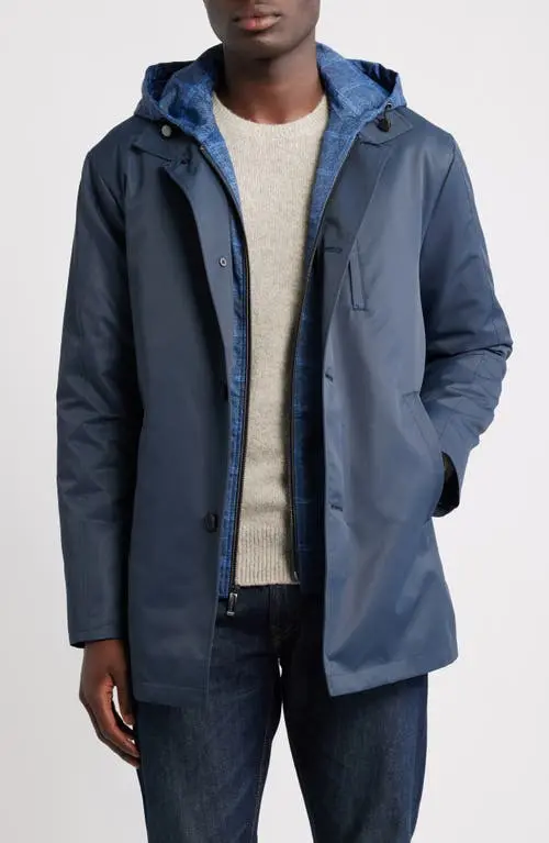 Johnston & Murphy Upton Water Resistant Raincoat With Removable Liner