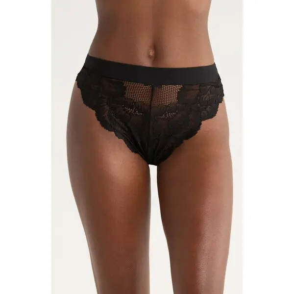 KILO BRAVA High Waist Lace Briefs - Black