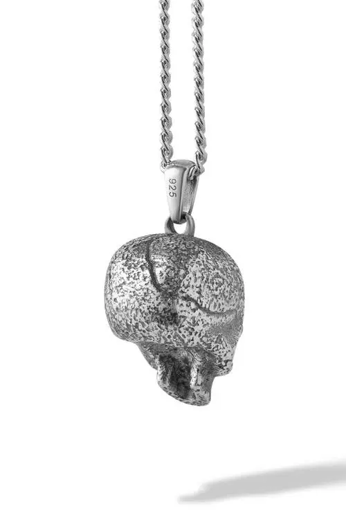 VINCERO Memento Mori Skull Pendant Necklace - Silver