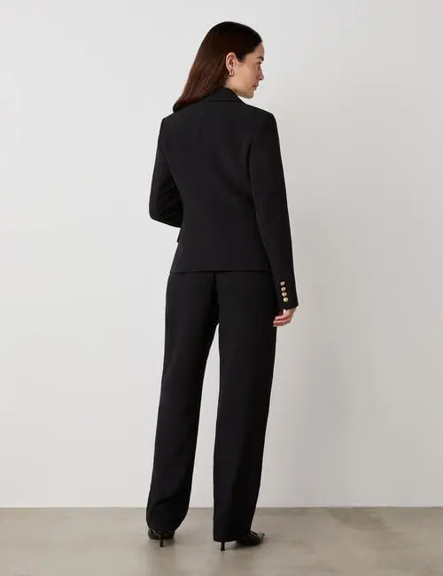 FINERY LONDON Lydia Button Detailed Blazer - Black