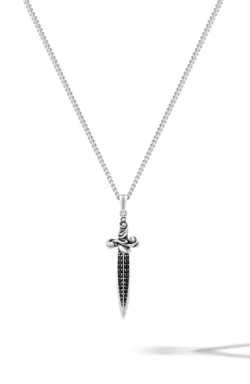 VINCERO Dagger Pendant Necklace - Silver/black Onyx