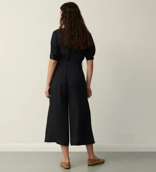 FINERY LONDON Floralie Wide Leg Cropped Jumpsuit