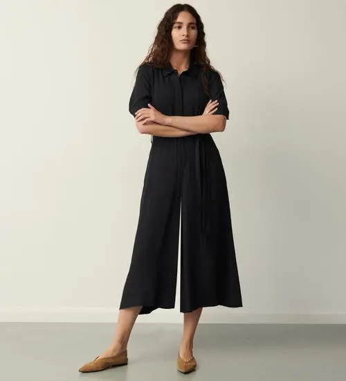 FINERY LONDON Floralie Wide Leg Cropped Jumpsuit
