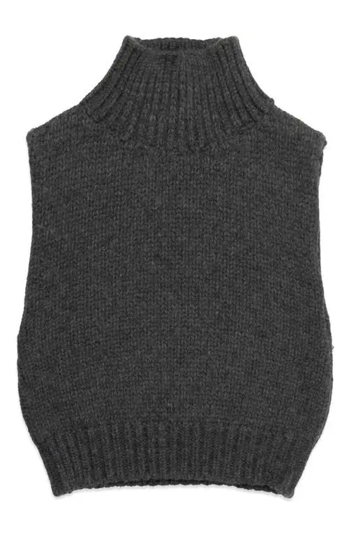 Deluc George Sleeveless Mock Neck Sweater - Dark Grey