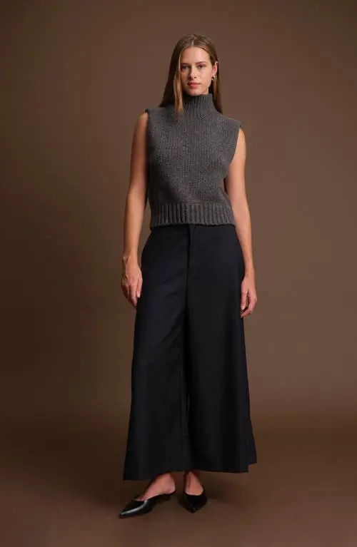 Deluc George Sleeveless Mock Neck Sweater - Dark Grey