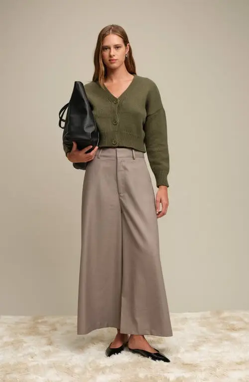 Deluc Martin Pleated Wide-leg Pants - Light Grey