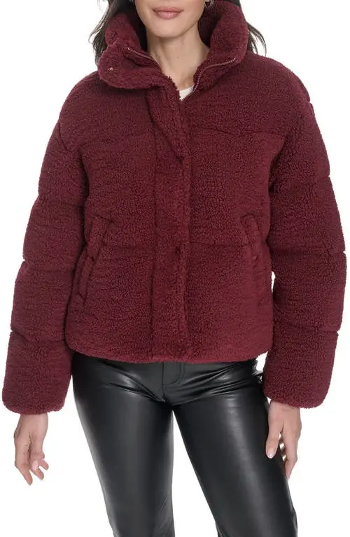 LEVI'S Faux Shearling Puffer Jacket - Tawny Port
