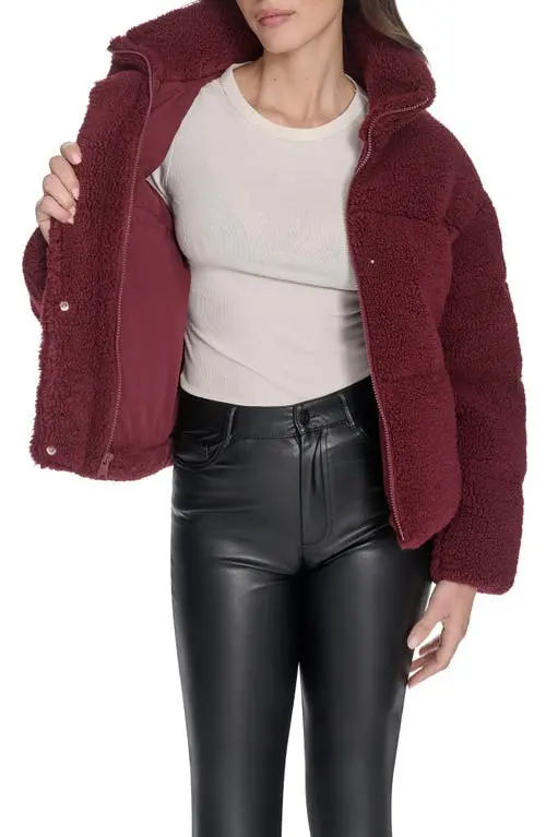LEVI'S Faux Shearling Puffer Jacket - Tawny Port