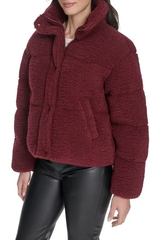 LEVI'S Faux Shearling Puffer Jacket - Tawny Port