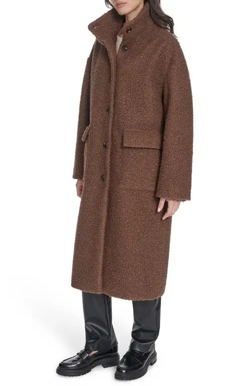 LEVI'S Bouclé Longline Cocoon Car Coat - Brown